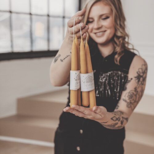 How to Make Hand-Dipped Beeswax Taper Candles DIY Tutorial